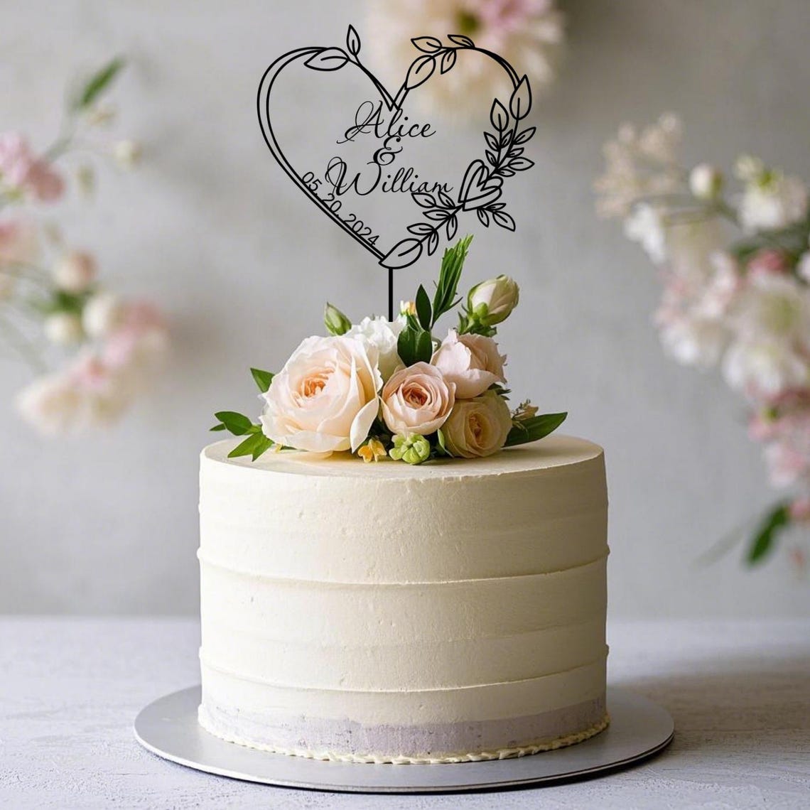 Acrylic Custom Cake Topper, Personalised Party Decor, Two Names Cake ...