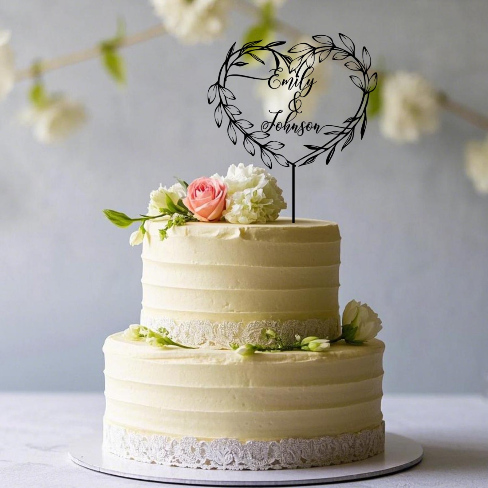 Acrylic Custom Cake Topper, Personalised Party Decor, Two Names Cake ...