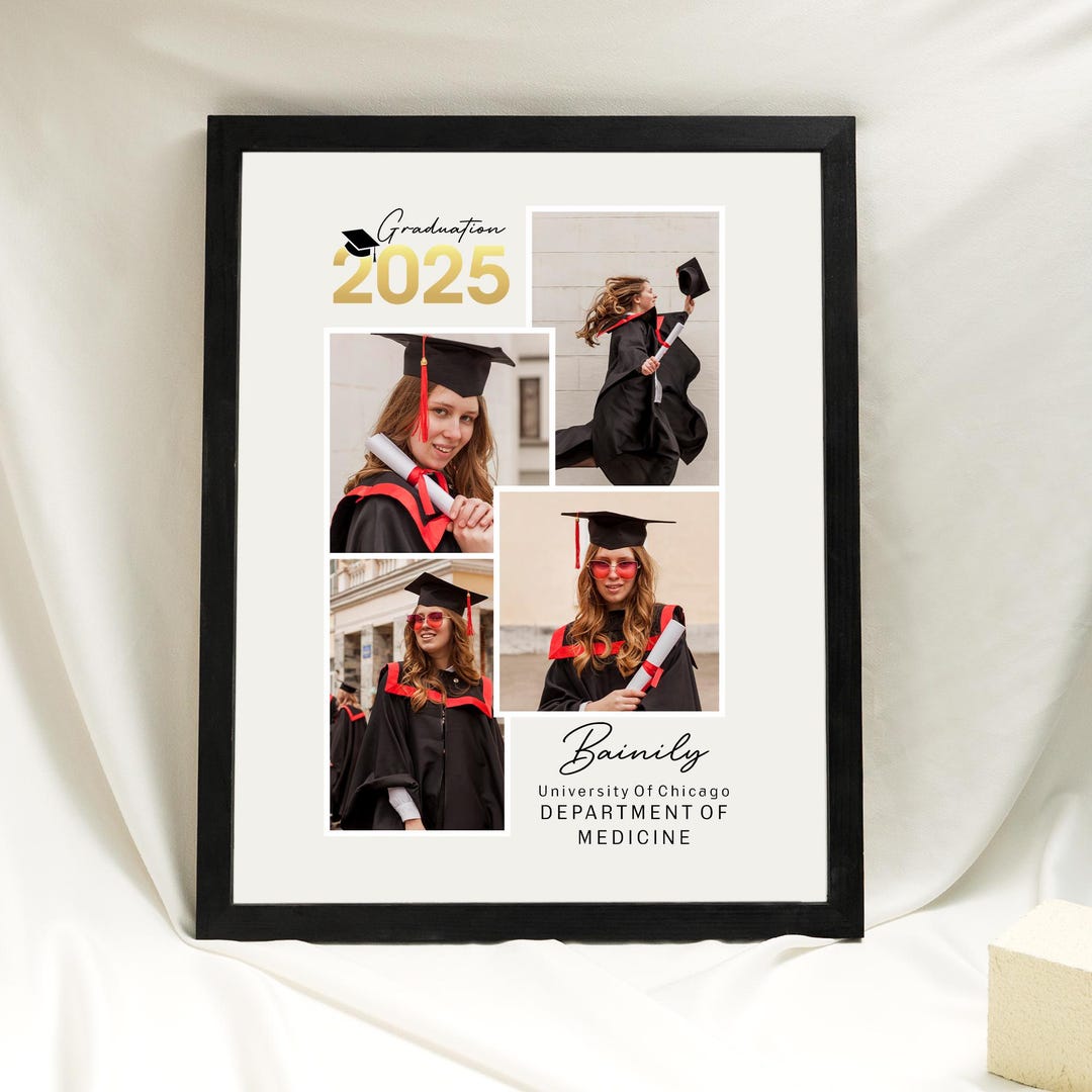 Graduation Photo Print,custom Photo Collage, Graduation Gift,university ...