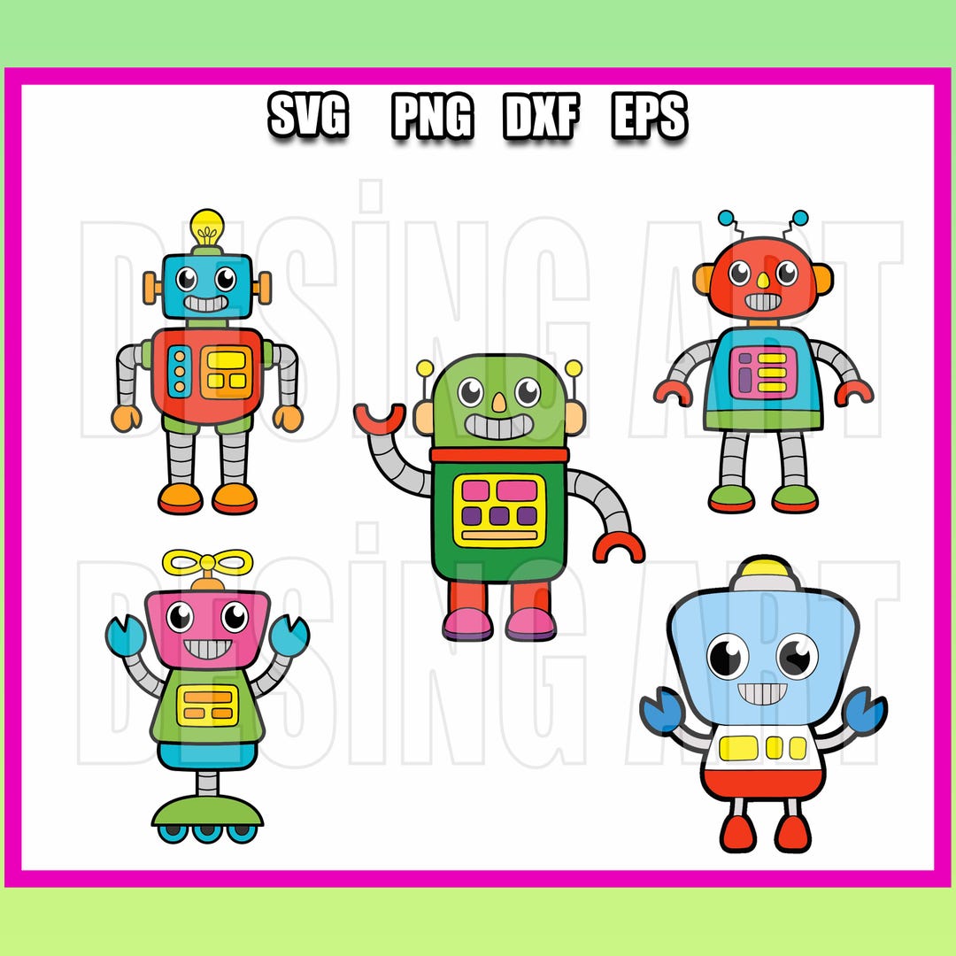ROBOT SVG Bundle,robots SVG Cut Files,instant Download,printable Vector Clip Art,robots Clipart ...
