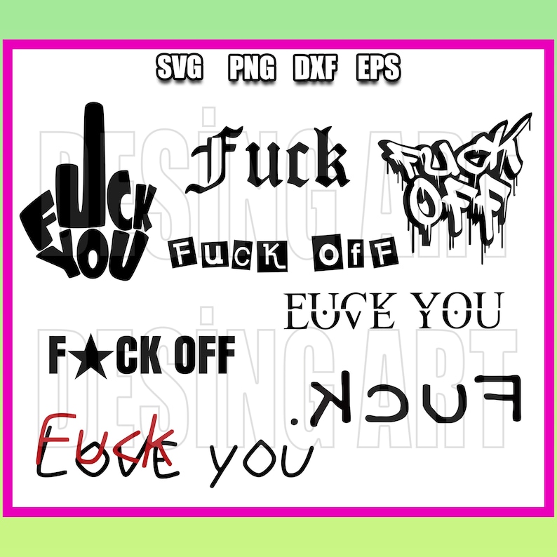 Fuck SVG Bundle. Fuck PNG Adult Designs for Cricut Silhouette ...