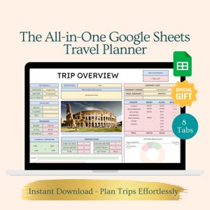 Digital Travel Planner Google Sheets Expense Tracker: Trip Itinerary ...