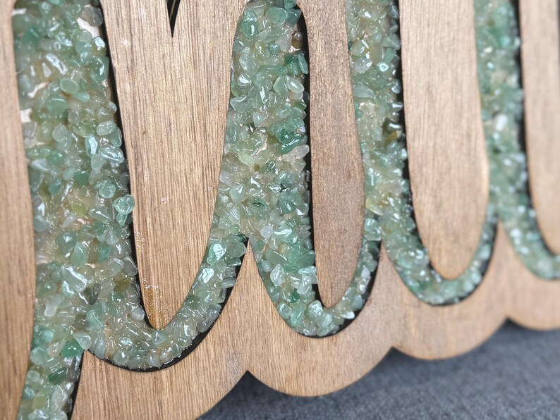Custom Cursive Name Sign With Crushed Stone Inlay - Etsy