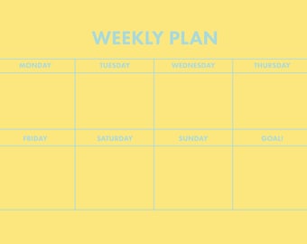 Weekly Planner | Fillable PDF | Printable | Undated Digital Planner ...