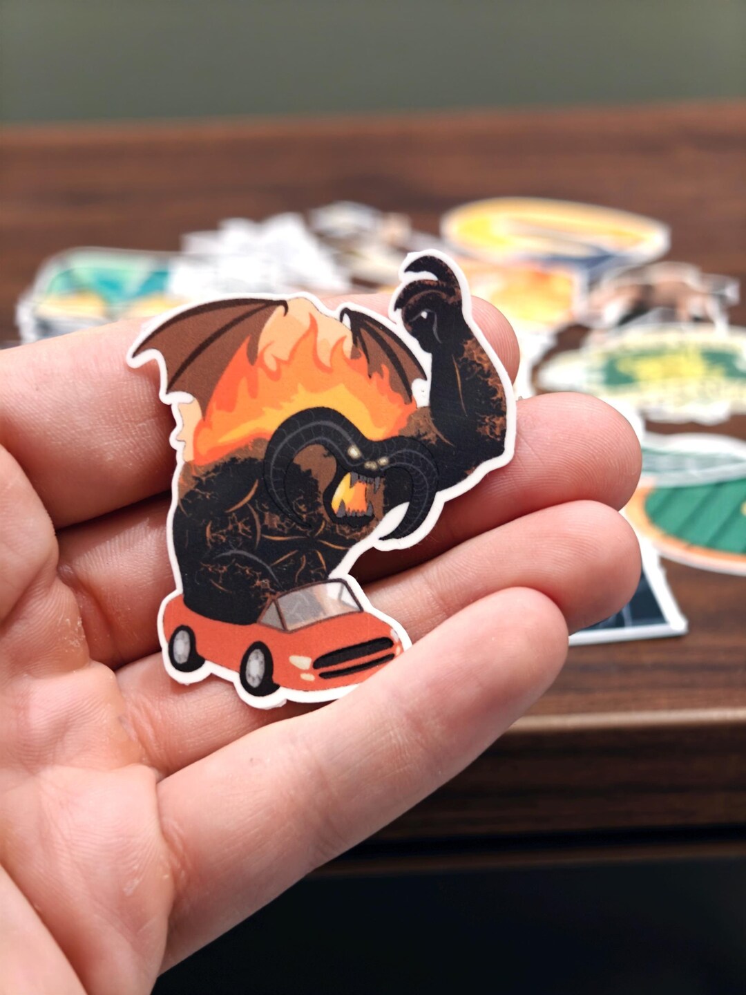 Angry Balrog in a Car | Lord of the Rings | Minimal Sticker - Etsy