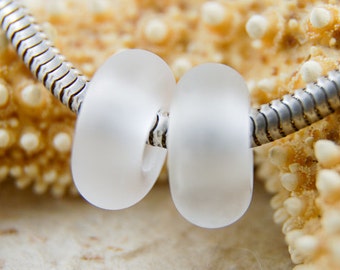 Snowball Lampwork Glass Beads Earring Pair White Sugar | Etsy