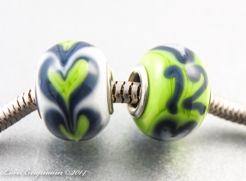 Handmade Big Hole Charm Bead for Seahawk Football Fans Team - Etsy