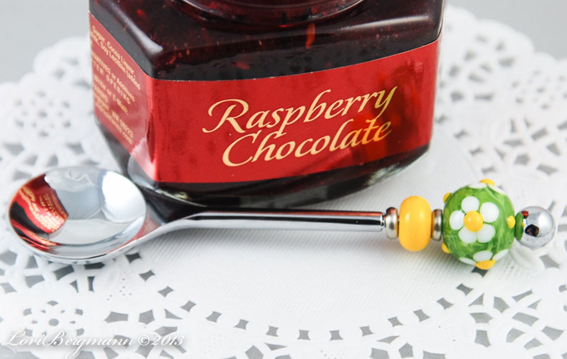 Stainless Steel Jelly Spoon Handmade Lampwork Glass Beads - Etsy