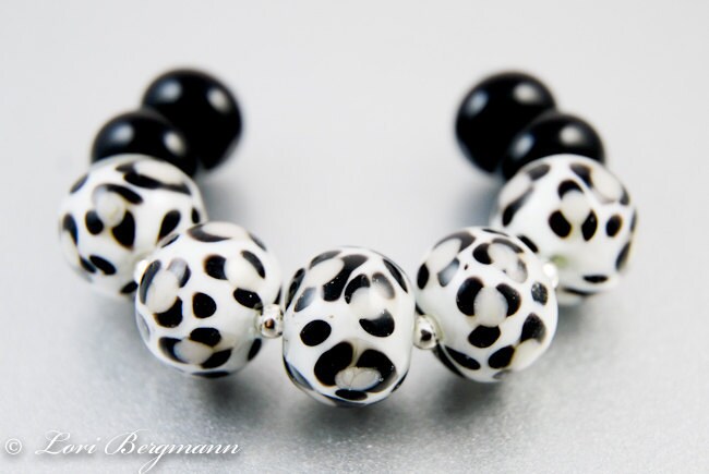 Snow Leopard Lampwork Glass Bead Set, Animal Print, Handmade SRA - Etsy