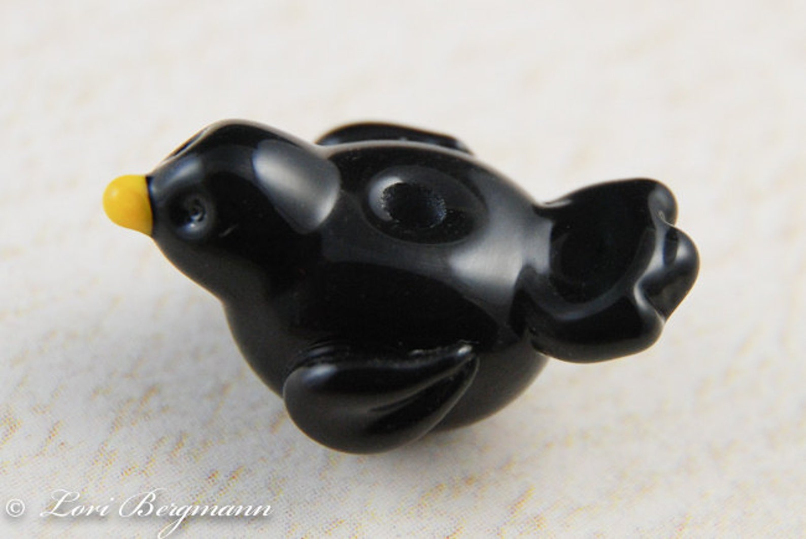 Handmade Lampwork Glass Bead Black Bird Jewelry Supplies - Etsy
