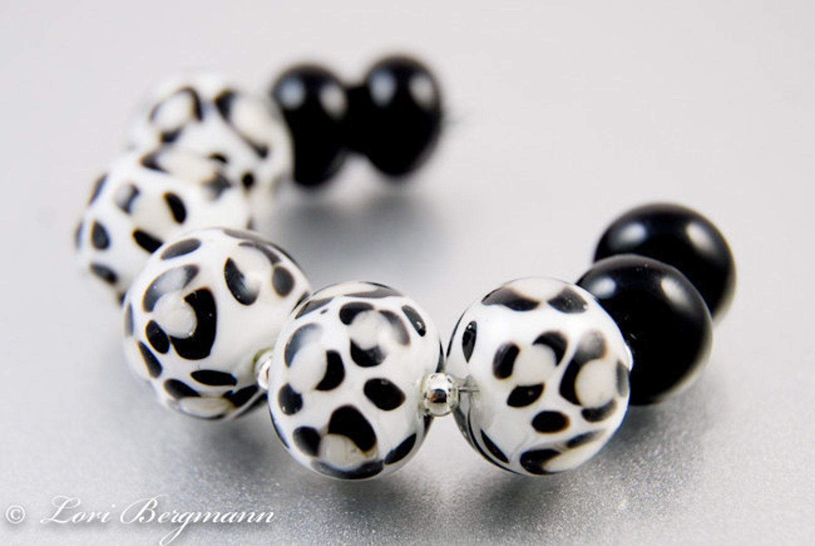 Snow Leopard Lampwork Glass Bead Set, Animal Print, Handmade SRA - Etsy