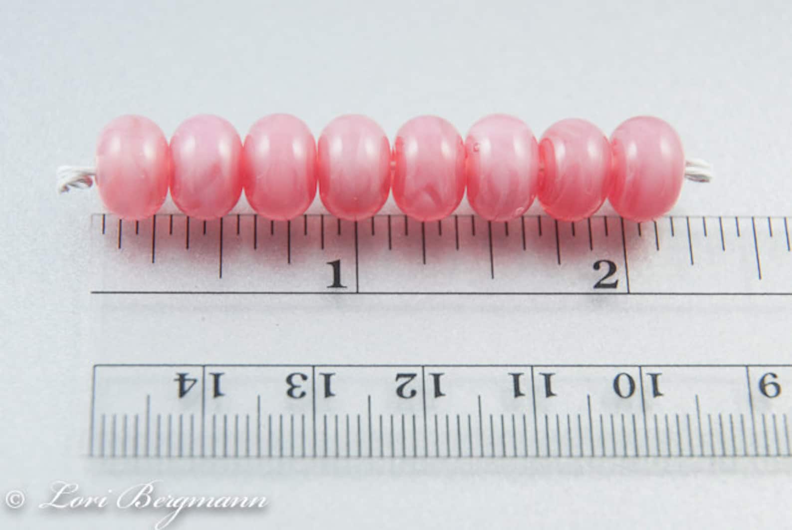 Pearl Pink Lampwork Spacer Beads, Shampoo Glass, Jewelry Supplies, Baby ...