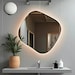 Asymmetrical LED Mirror: Modern Circular Wall Decor - Etsy