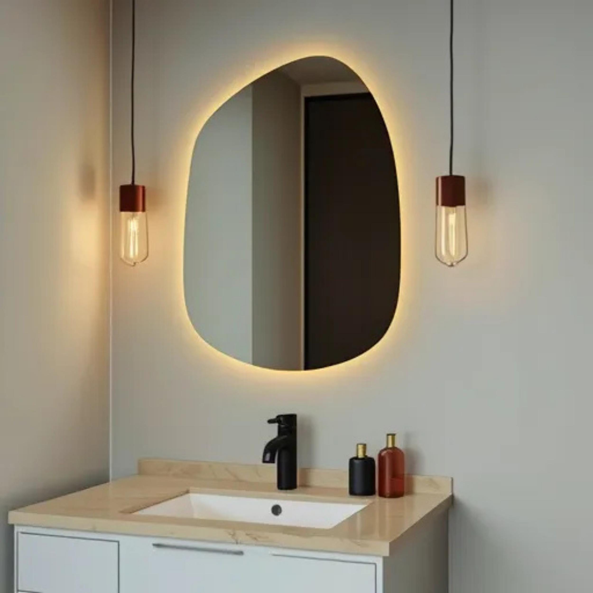 Irregular Led Mirror Asymmetrical Mirror Elegant Mirror for Chic Homes ...