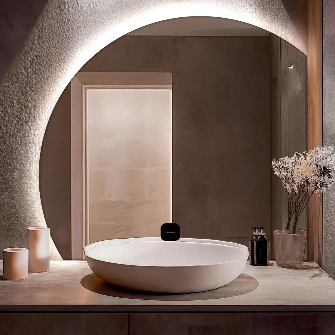 Radius Mirror Half Circle Led Bathroom Mirror Semi Circle Washbasin ...