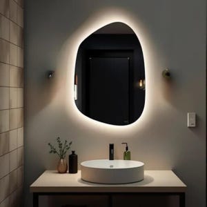 Irregular Led Mirror - Asymmetrical Mirror - Elegant Mirror for Chic ...