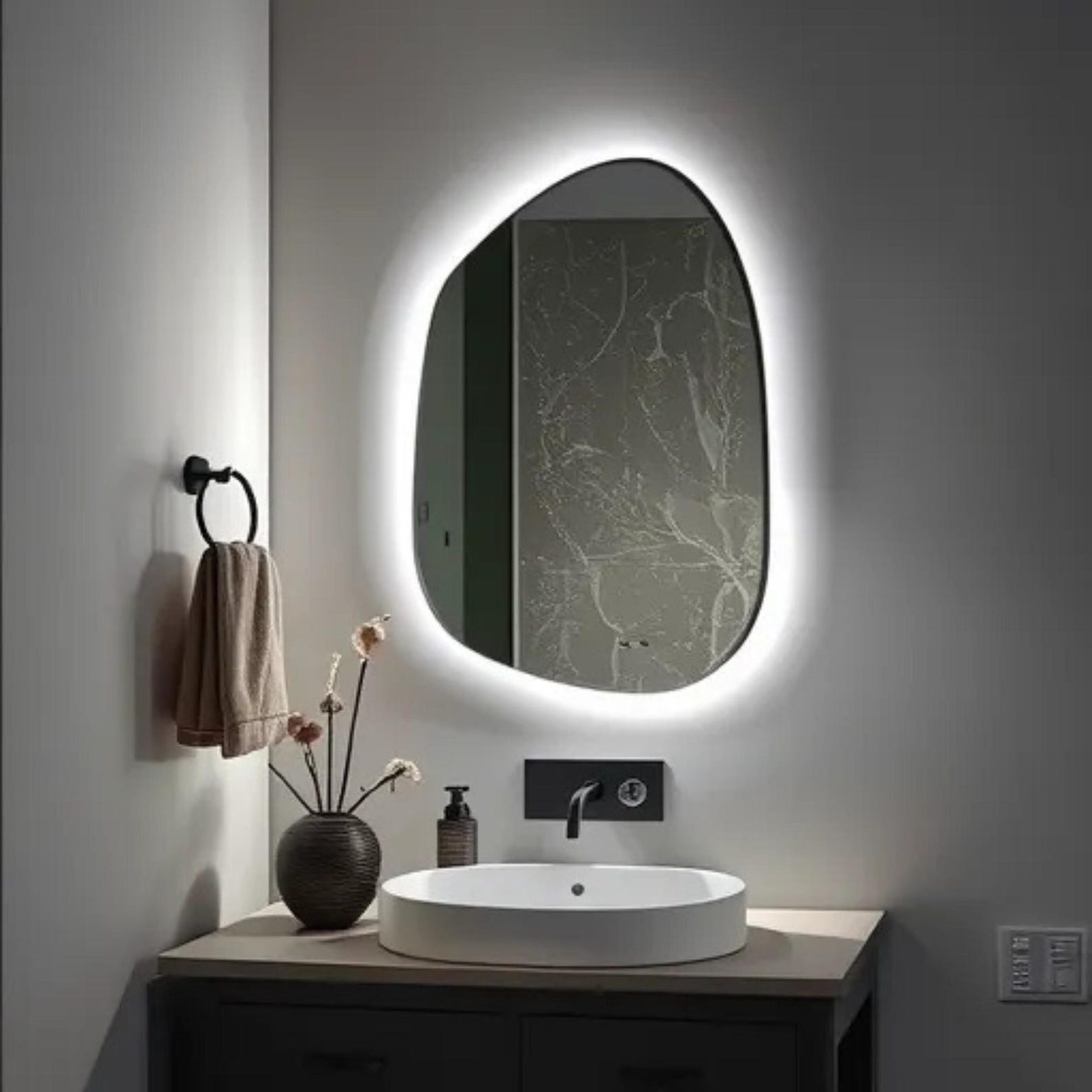 Irregular Led Mirror Asymmetrical Mirror Elegant Mirror for Chic Homes ...