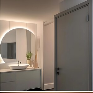 Radius Mirror - Half Circle Led Bathroom Mirror - Semi Circle Washbasin ...