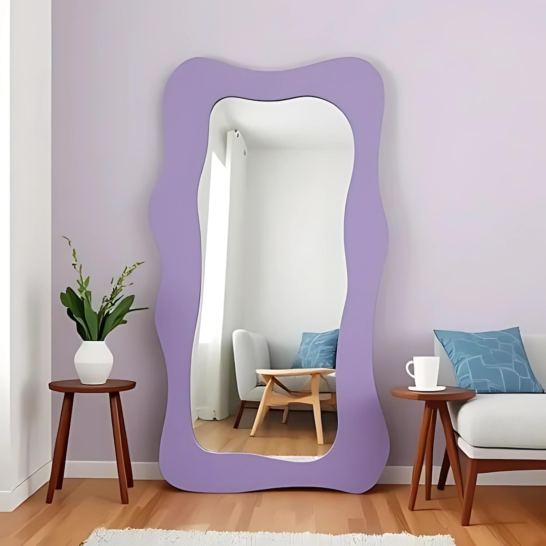Wavy Full Body Mirror: Long Irregular Asymmetrical Floor Mirror - Etsy