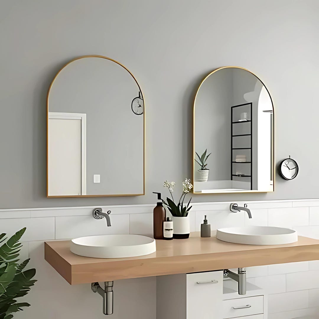 Arched Bathroom Mirror - Arch Shape Mirror - Modern Bathroom Toilet ...