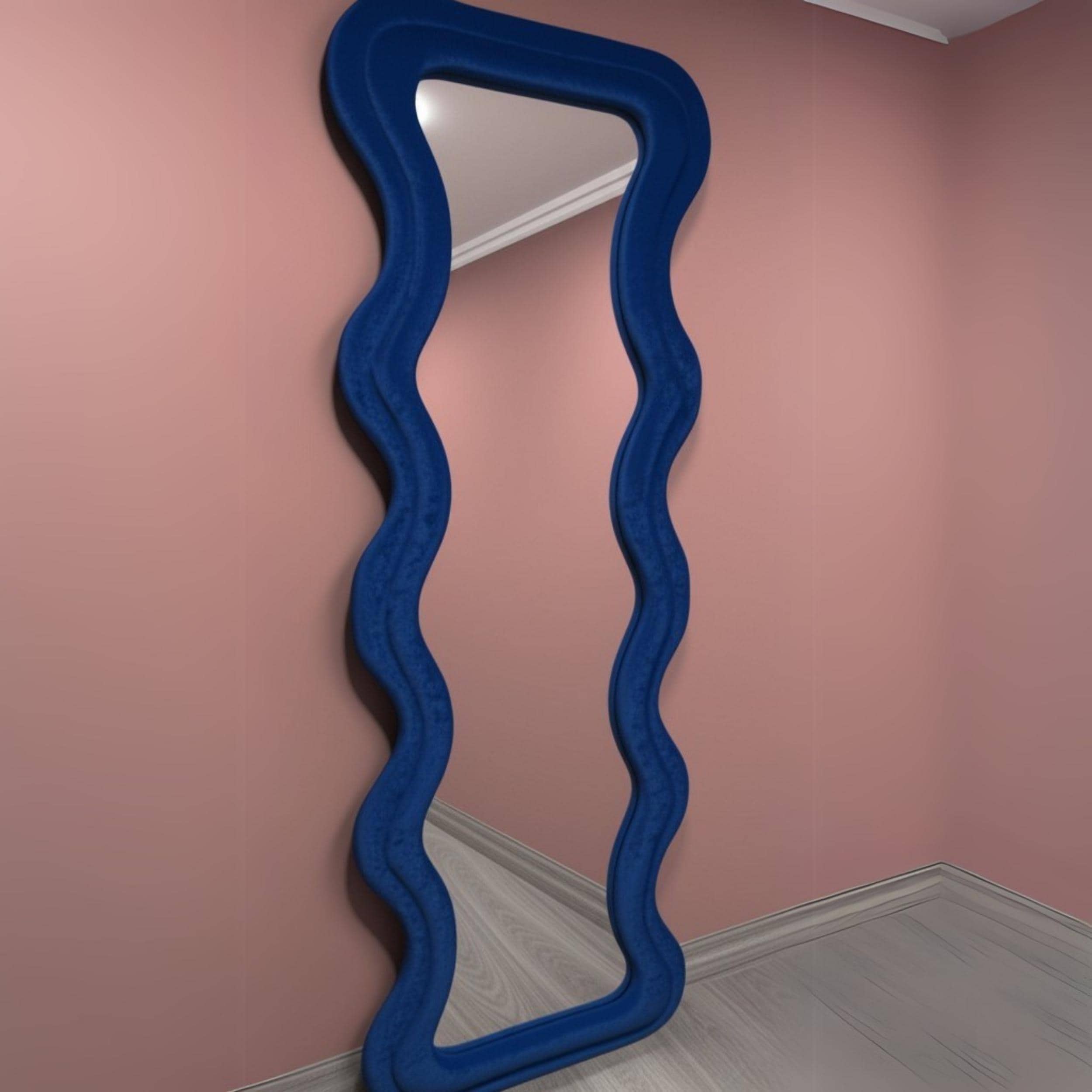 Full Length Wavy Velvet Floor Mirror - Squiggle Design - Etsy