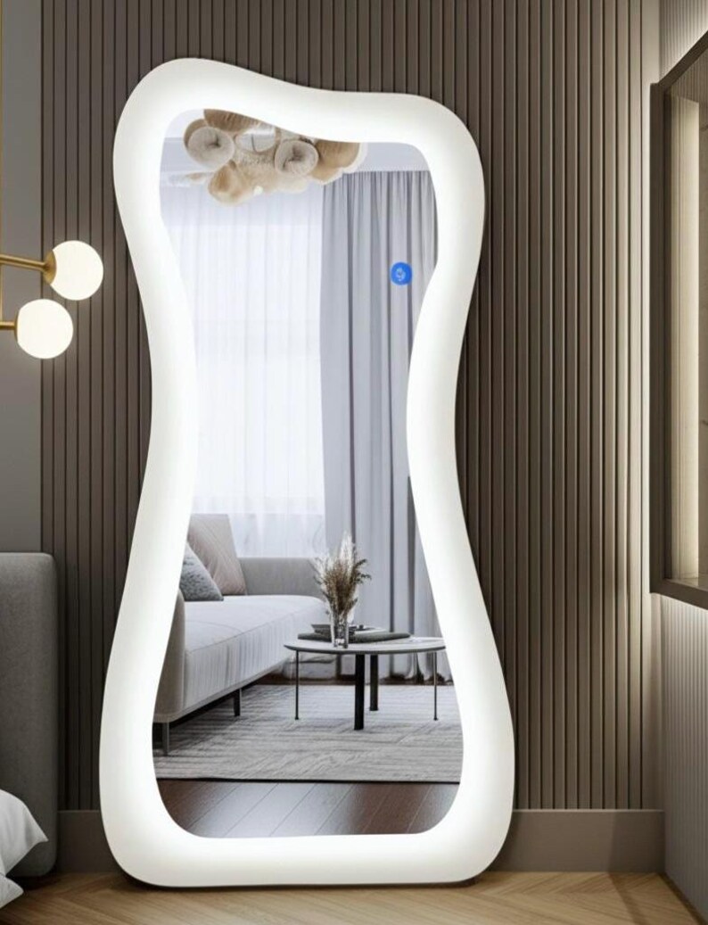 Asymmetrical Large Wall Mirror With Lights - Led Lighted Full Body ...