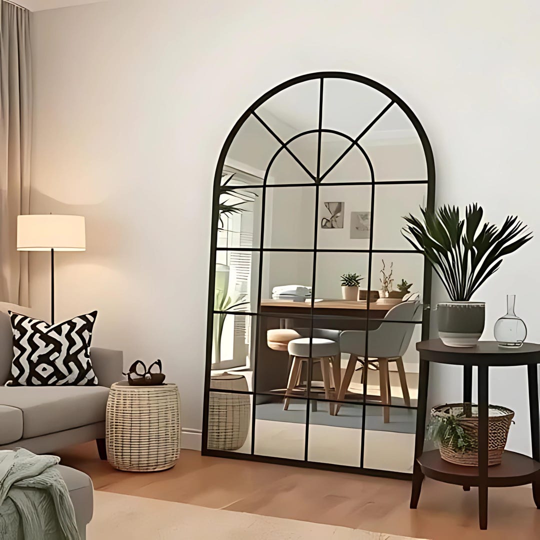 Arched Window Garden Mirror - Elegant Outdoor Decorative Wall Mirror ...