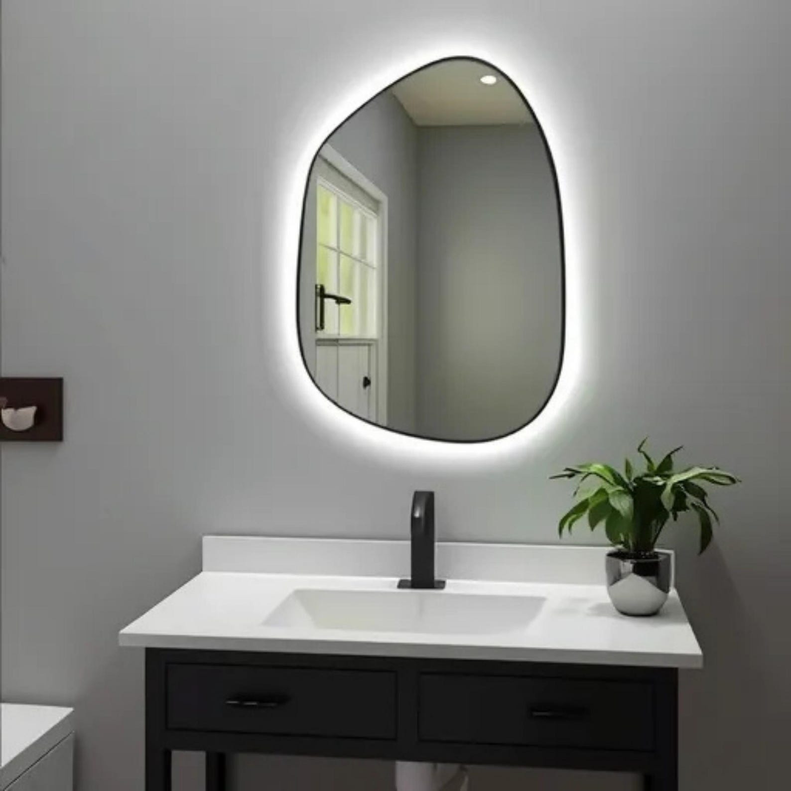 Irregular Led Mirror Asymmetrical Mirror Elegant Mirror for Chic Homes ...