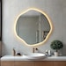 Wavy Round LED Mirror - Lighted Wall Mirror - Asymmetrical Modern ...