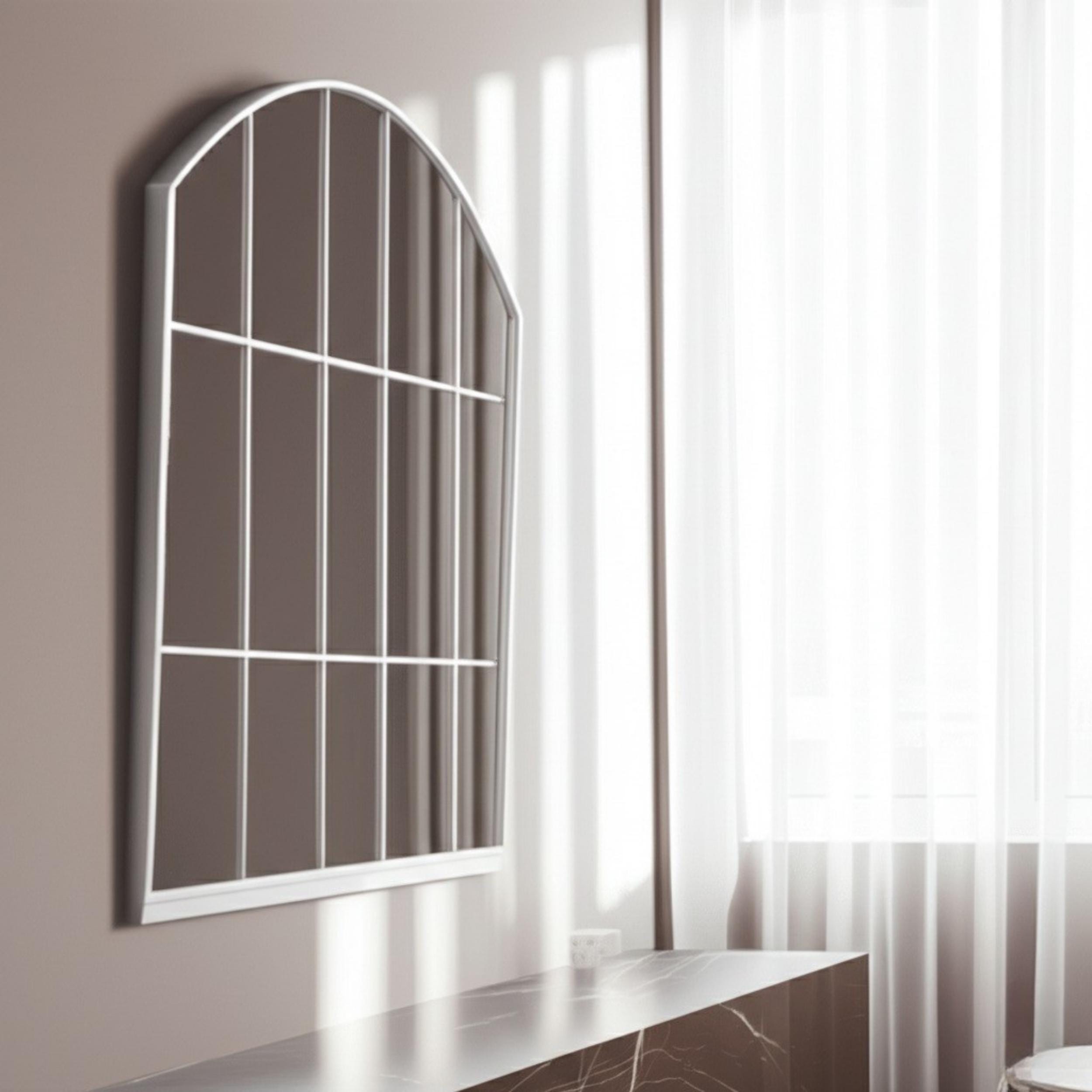 Arch Window Pane Mirror: Black Frame Asymmetrical Wall Decor - Etsy