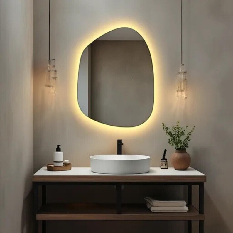 Irregular Led Mirror Asymmetrical Mirror Elegant Mirror for Chic Homes ...