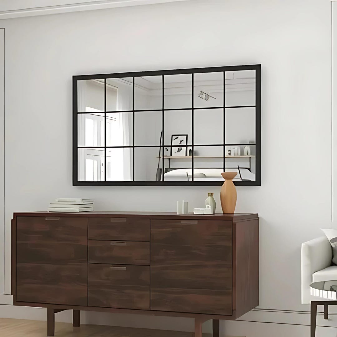 Window Pane Mirror - Big Wall Mirror - Freestanding Large Wall Mirror ...