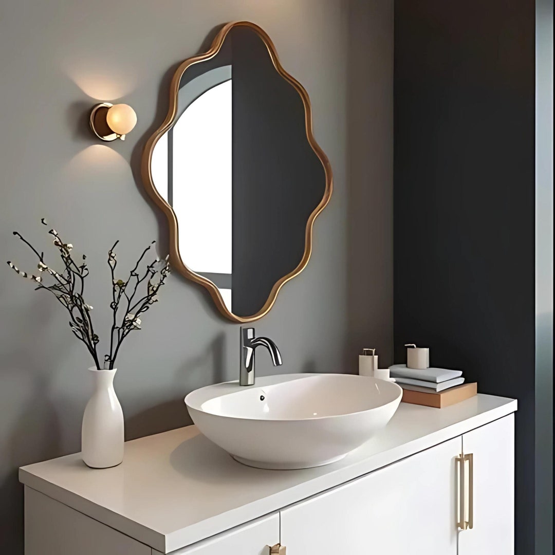 Wavy Mirror Squiggly Mirror Large Wall Mirror cloud Mirror Wiggle ...