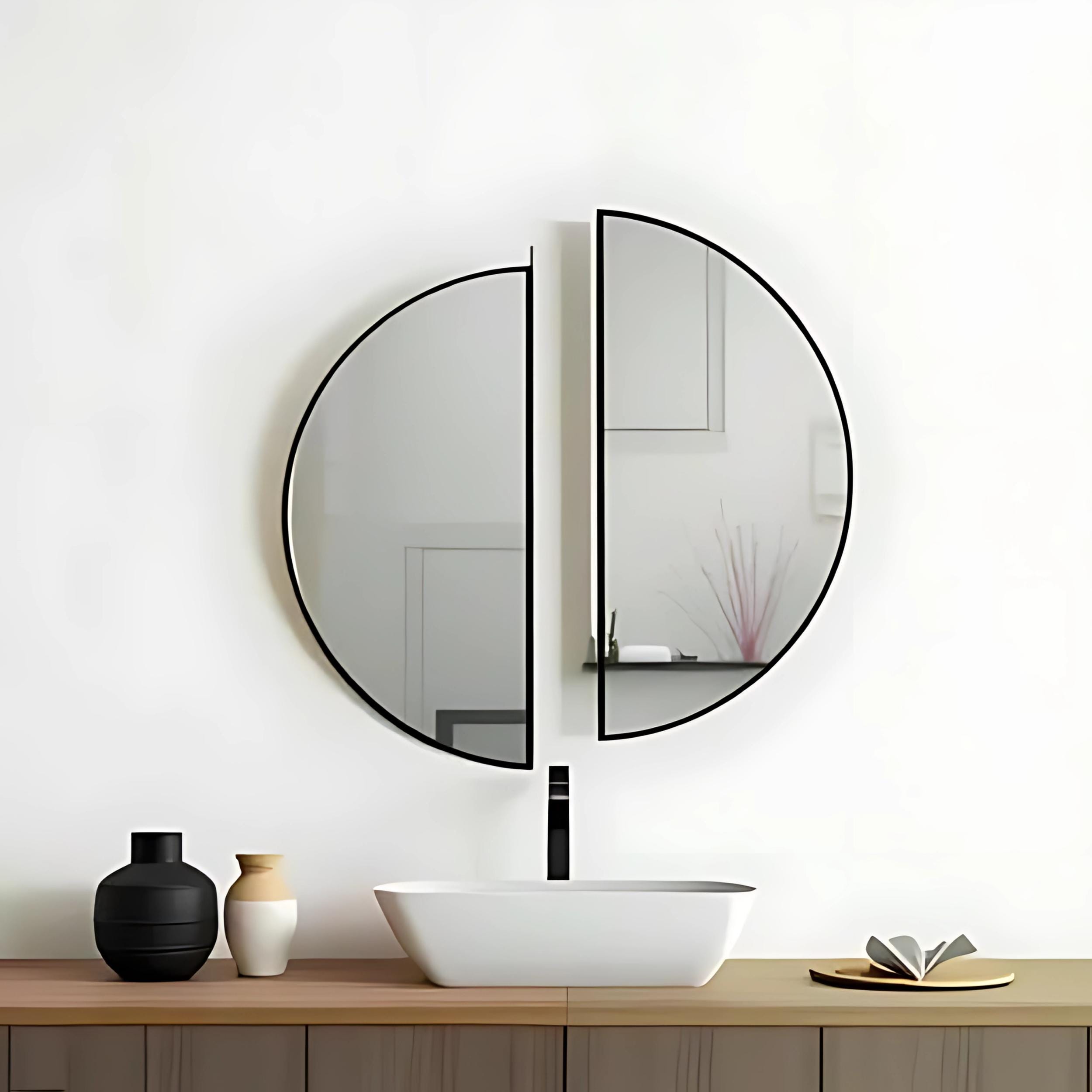 Half Circle Mirror - Half Moon Mirror - Bathroom Mirror - Vanity Mirror ...