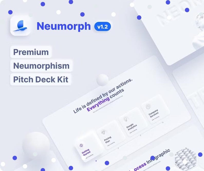 Neumorphic Presentation Template | 150+ Fully Animated Slides ...
