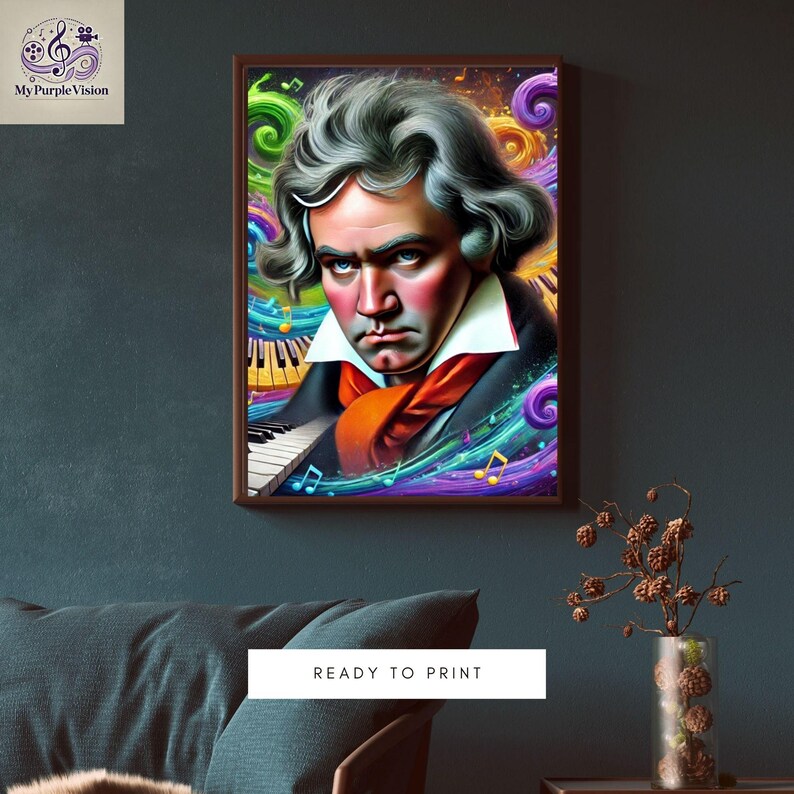 Beethoven Digital Art Ready to Print - Vibrant Classical Music Wall ...