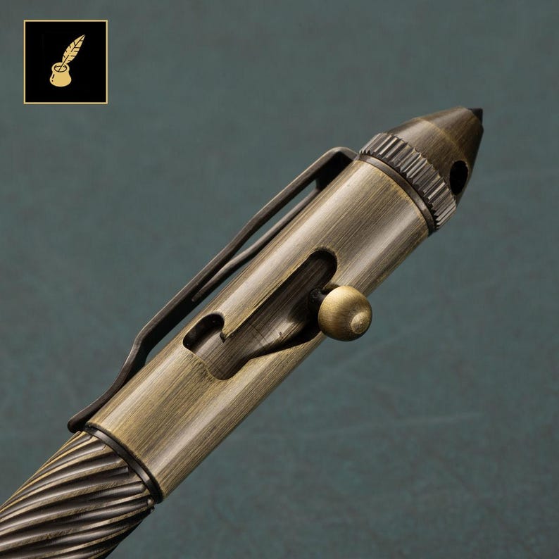 Antique Brass Ballpoint Pen, Industrial Design, Bolt Action, Heavy ...