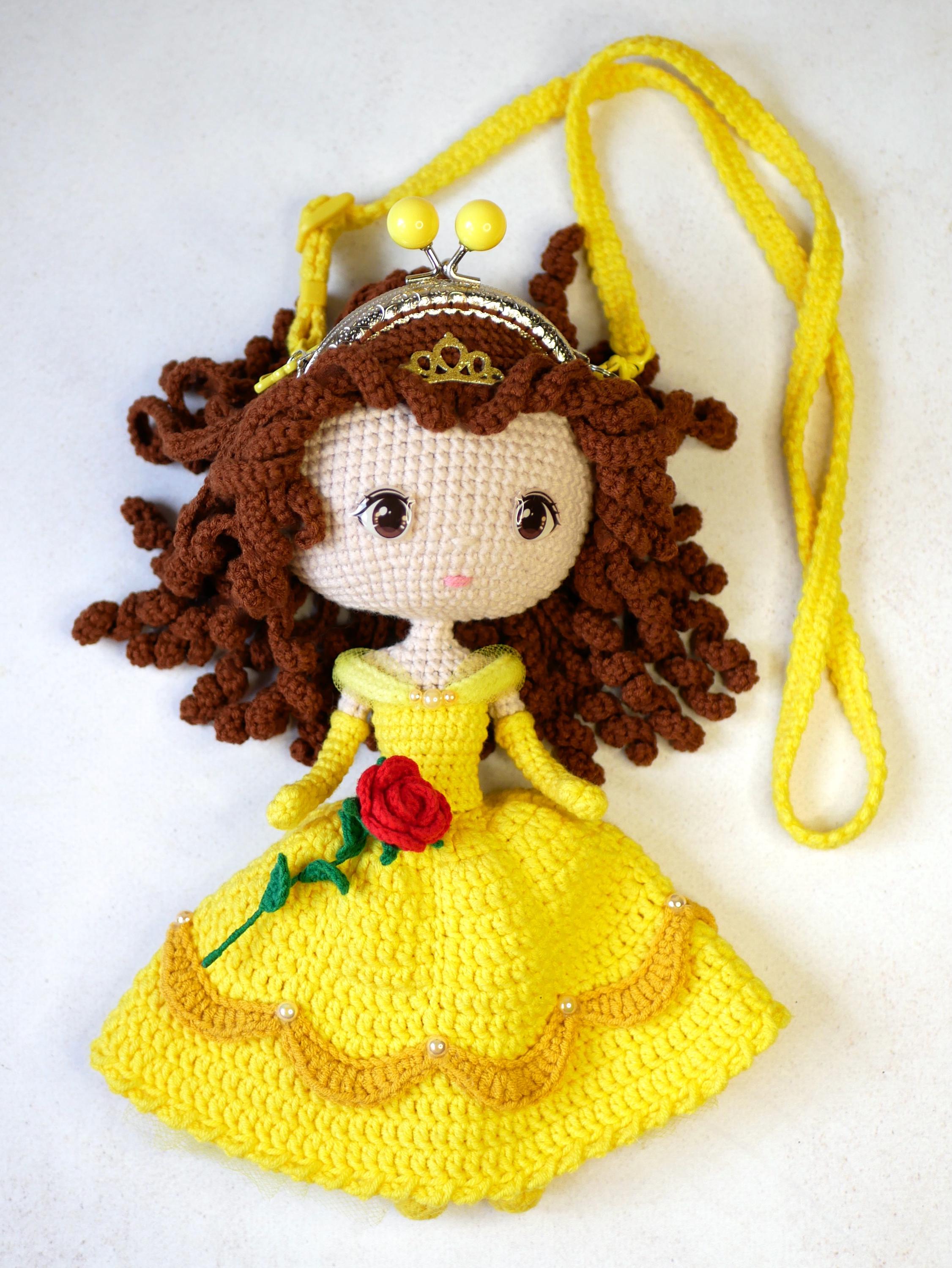 PDF Crochet Pattern Doll-purse Princess Belle «beauty and the Beast ...