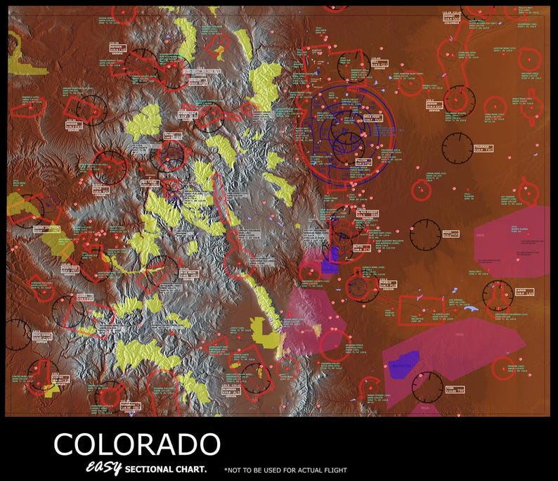 Colorado Sectional Chart Blackout - Etsy