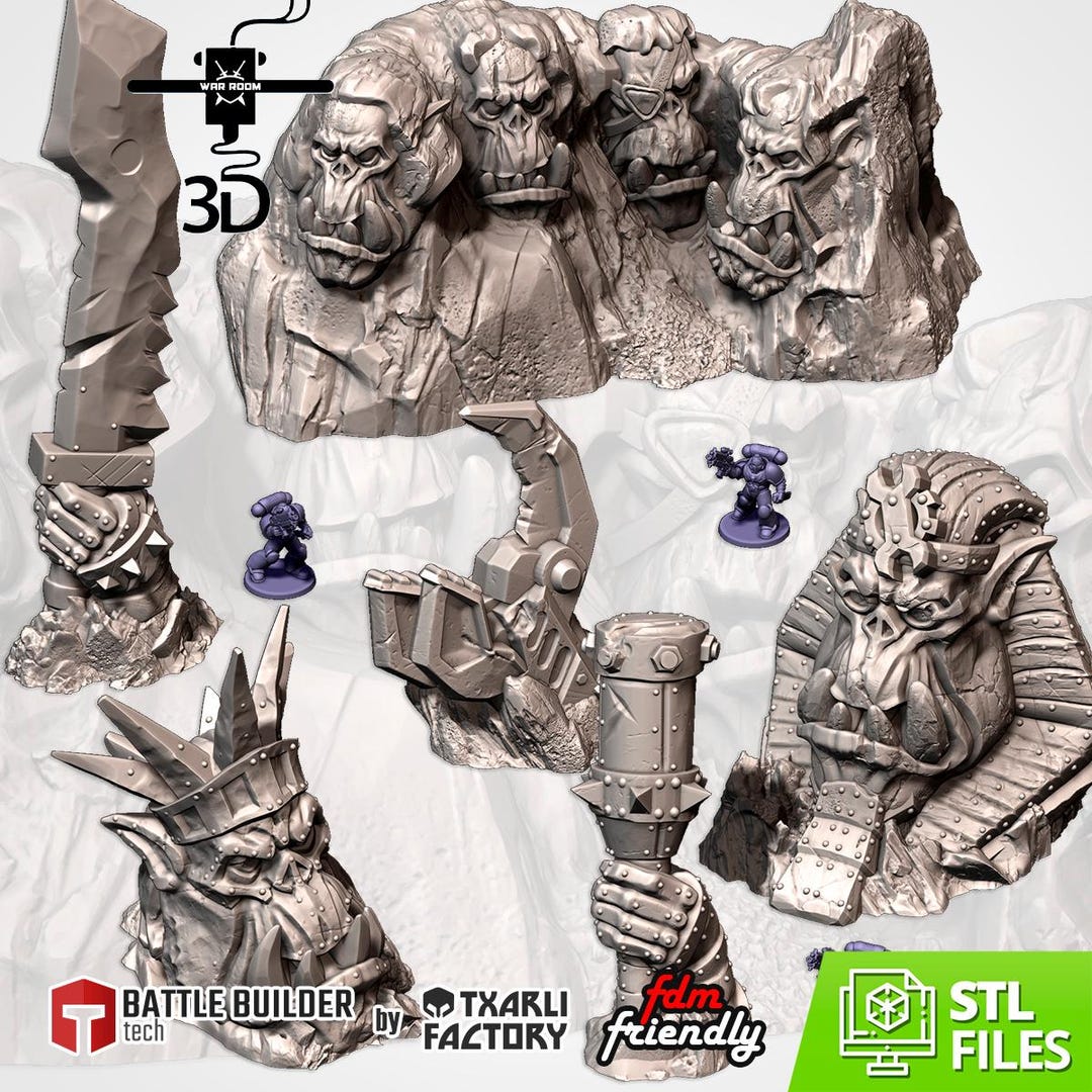 Ork Monuments Modular Wargaming Terrain by Txarli Factory for Tabletop Wargames - Etsy