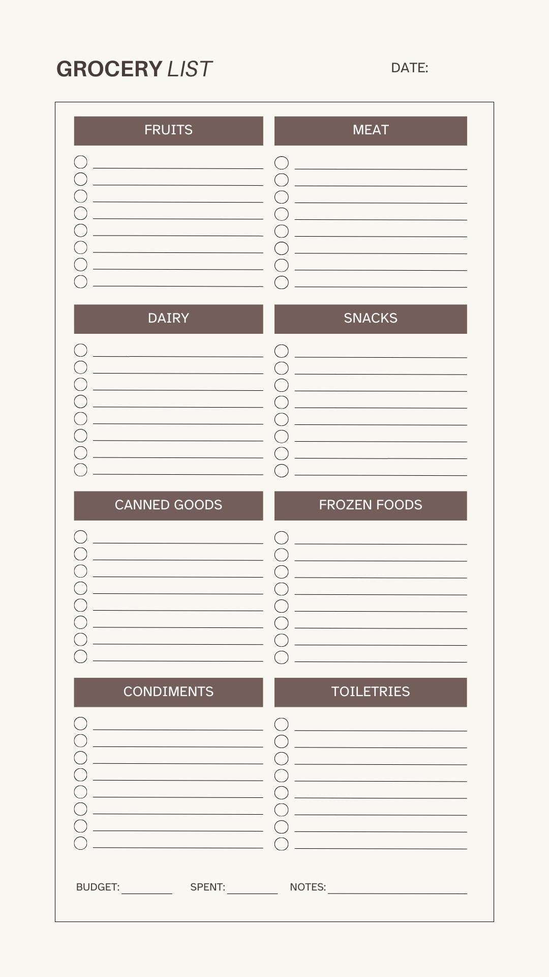 Grocery List With Check Marks | Printable & Organized Shopping List ...