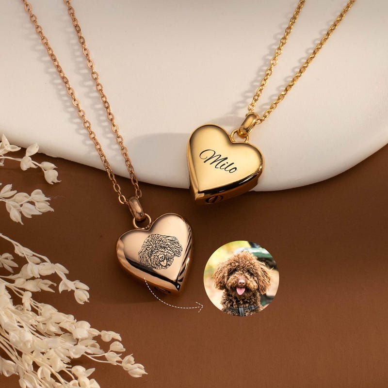 Heart Pet Portrait Necklace - Etsy