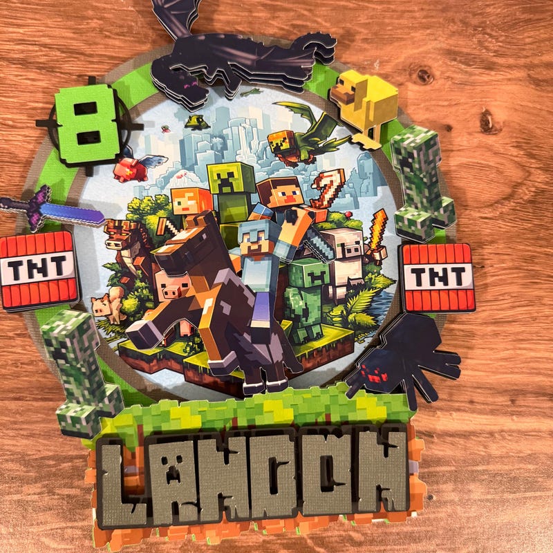 Mincraft Cake Toppers - Etsy