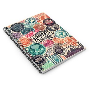 Vintage Travel Spiral Notebook - Ruled Line, Travel Journal, School ...