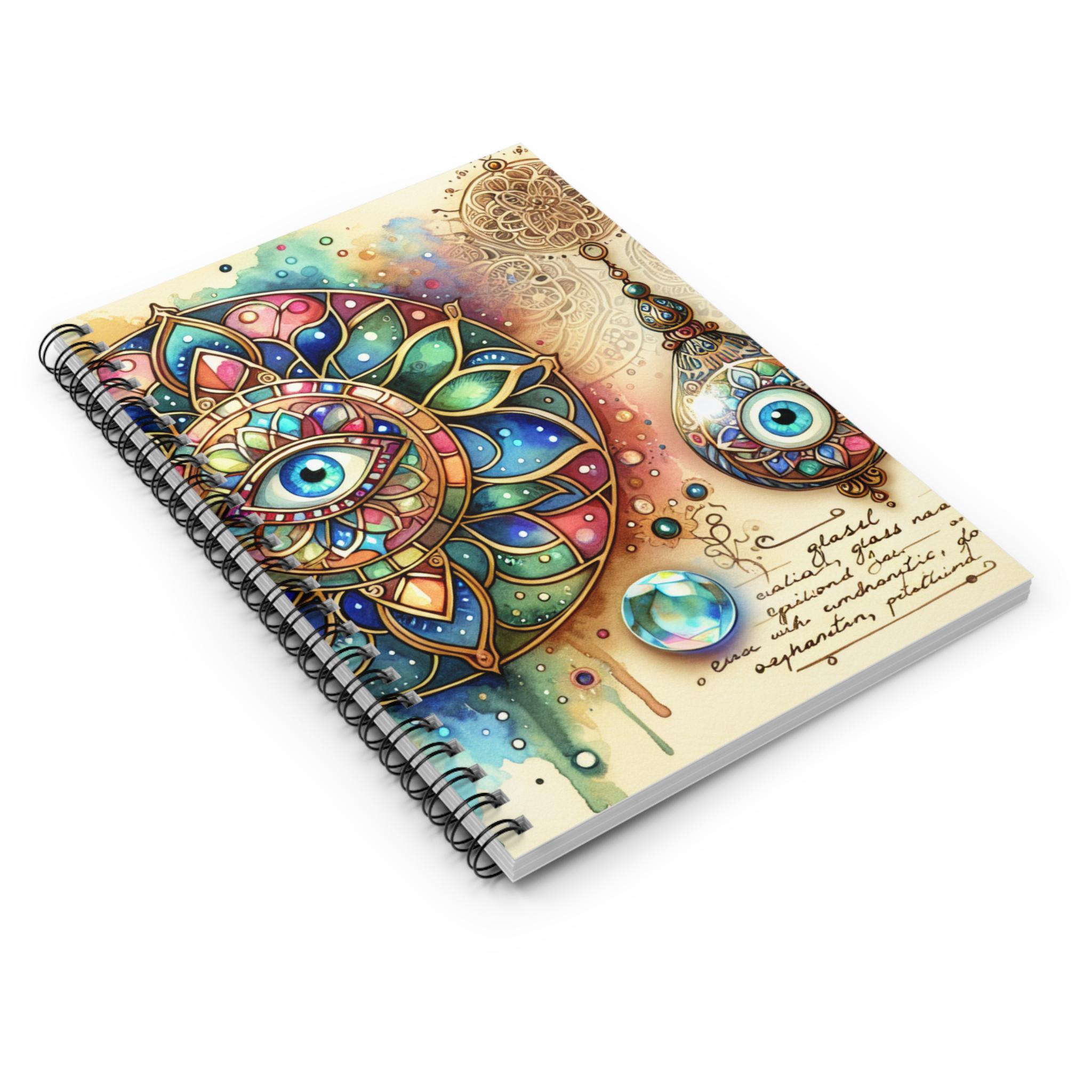 Bohemian Spiral Notebook - Boho Chic, Eye-catching Journal for Writing ...