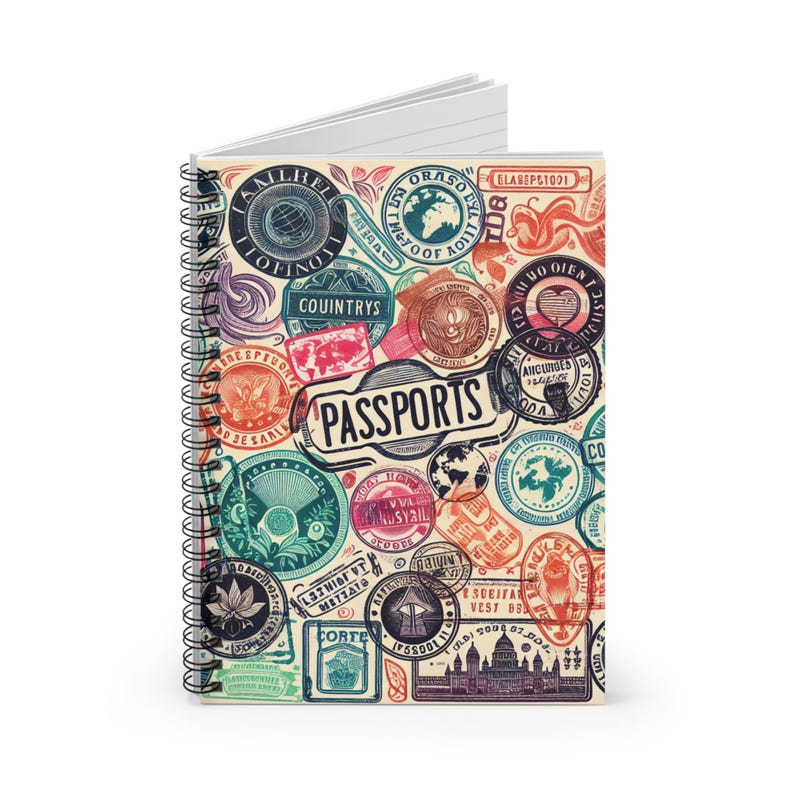 Vintage Travel Spiral Notebook - Ruled Line, Travel Journal, School ...