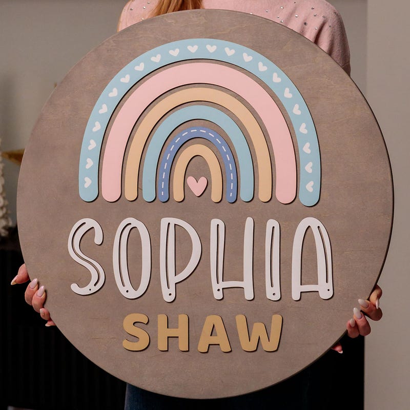 Rainbow Name Sign - Etsy
