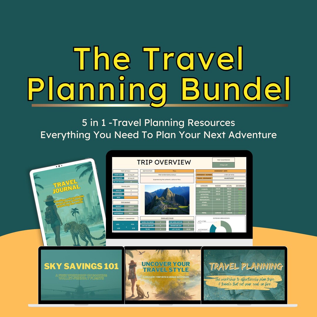 Ultimate Travel Planning Bundle: Digital Travel Planner, Journal ...