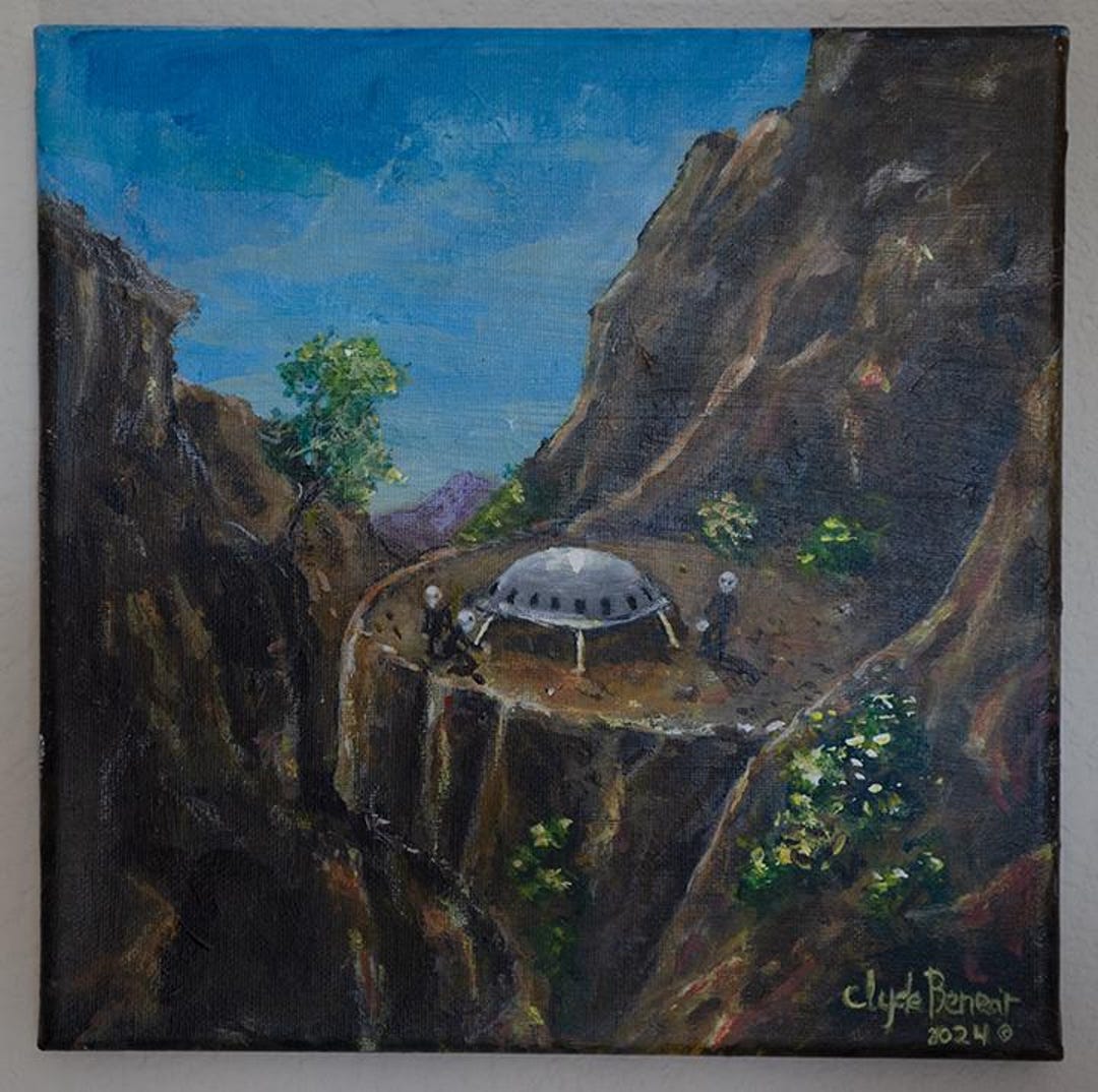 Original UFO Alien Artwork Painting, Hand-painted, One of a Kind - Etsy