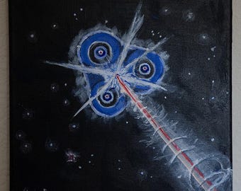 Original UFO Outer Space Alien Painting, Hand-painted, One of a Kind. I ...